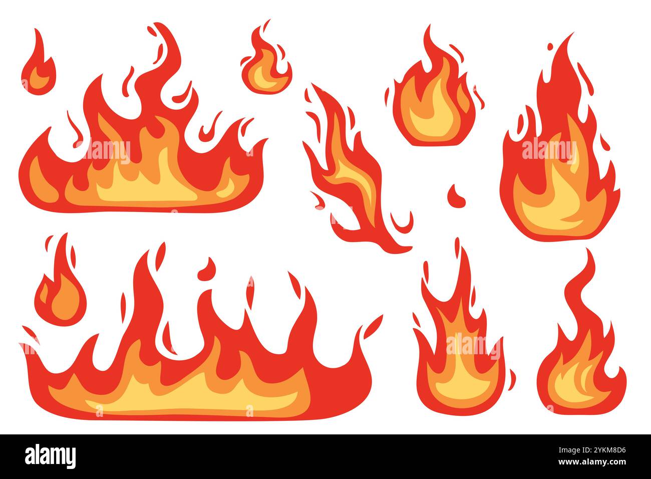 Set of burning fire vector illustration Stock Vector Image & Art - Alamy