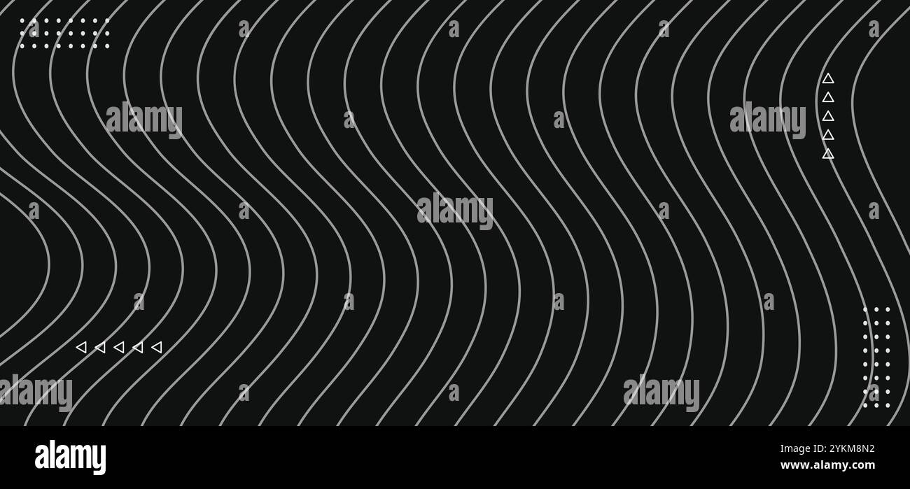 Modern black and light wavy lines abstract background.Vector ...