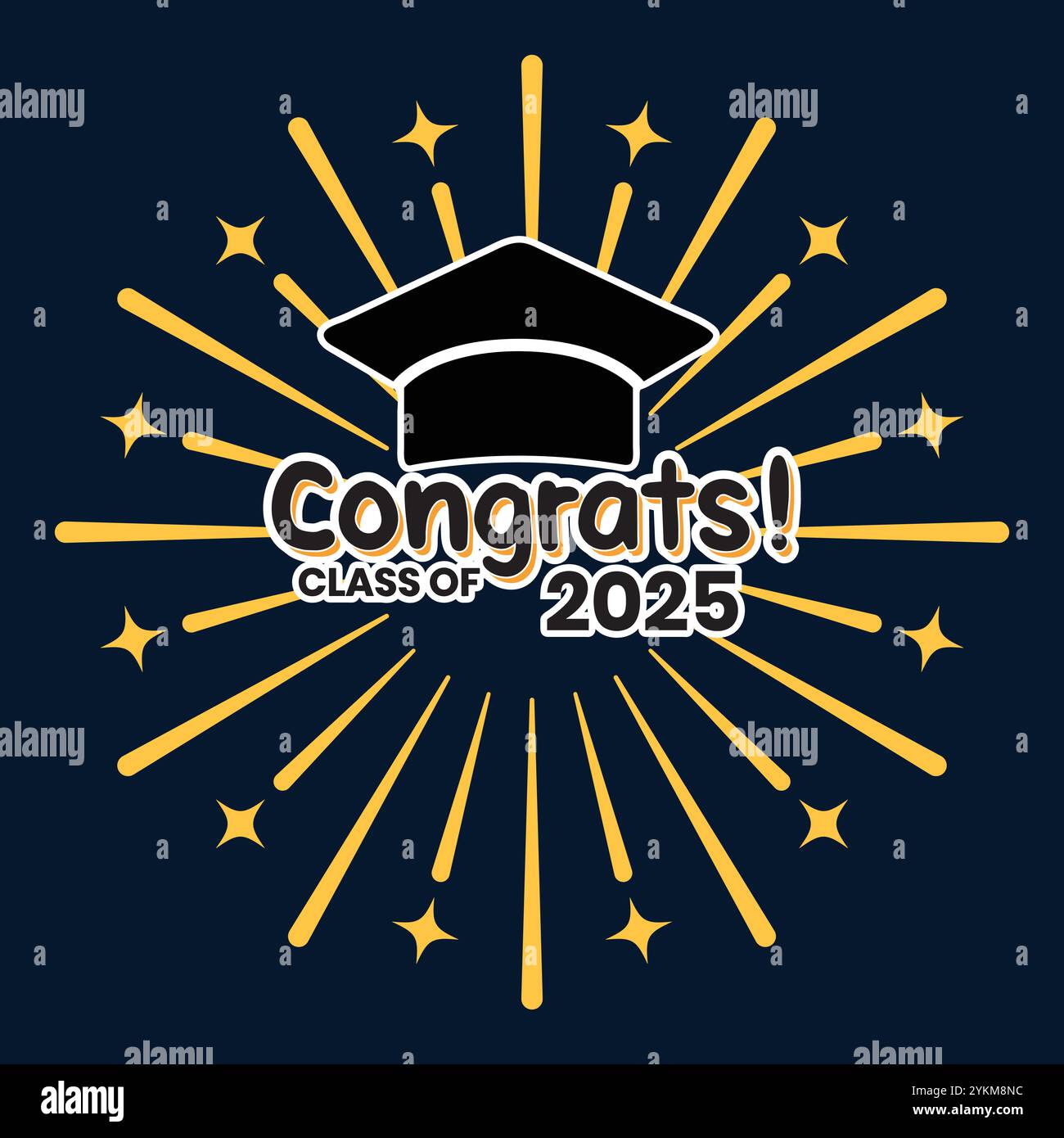 Graduation class of 2024 party. Congratulations greeting card with ...