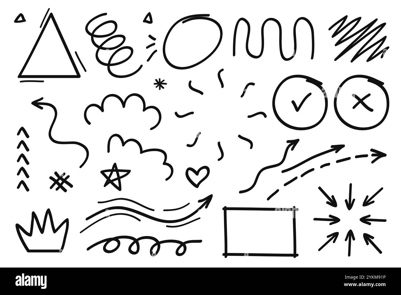 Hand- drawn scribble element collections.Vector illustration Stock ...