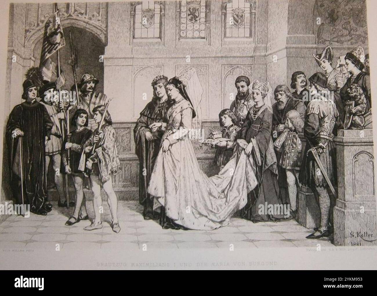 Brautzug Maximilians I und Maria von Burgund by Wilhelm Koller Stock ...