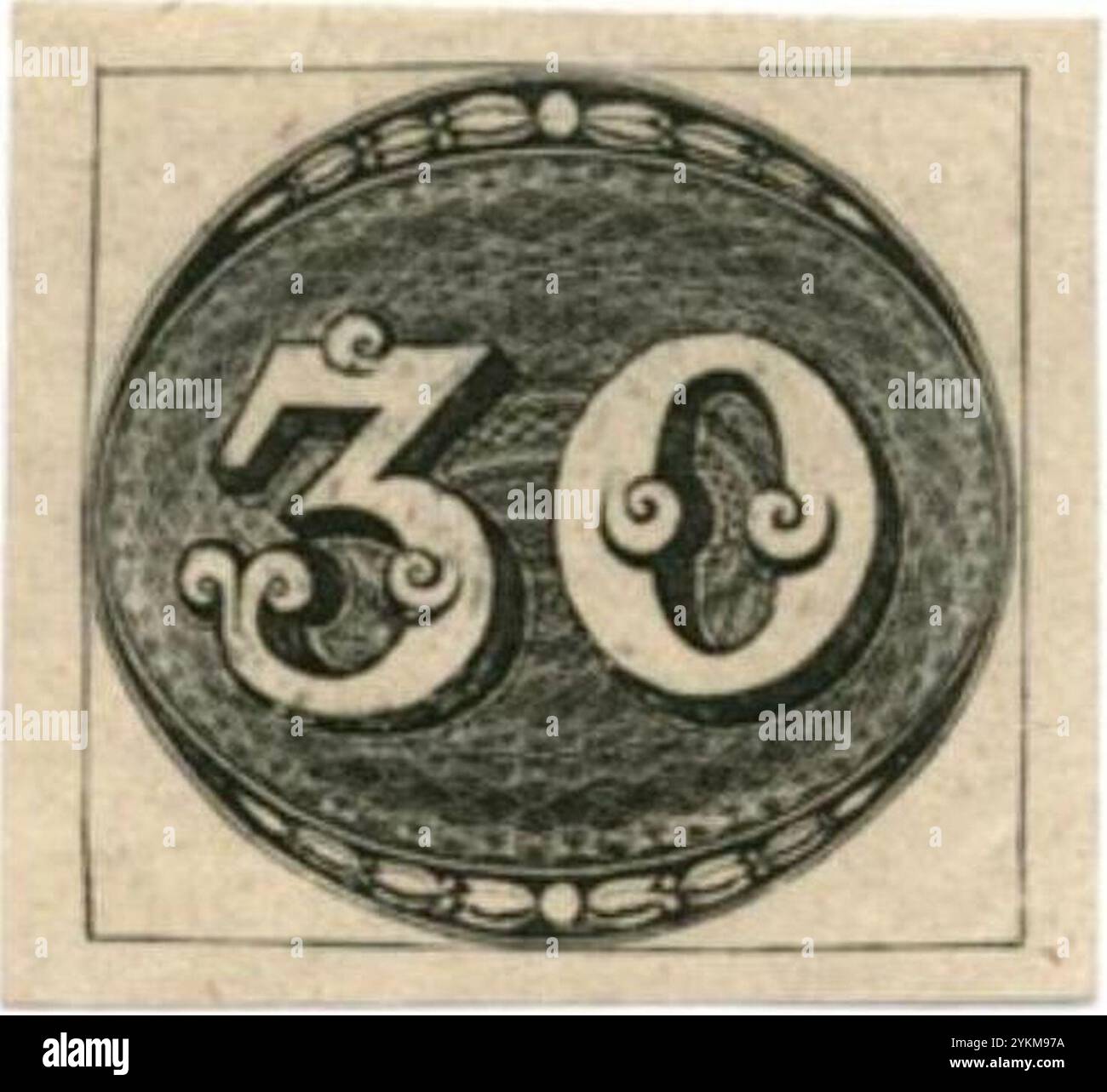 Brazil 1843 Mi 1 Sc 1 stamp (Bull's eye Stock Photo - Alamy