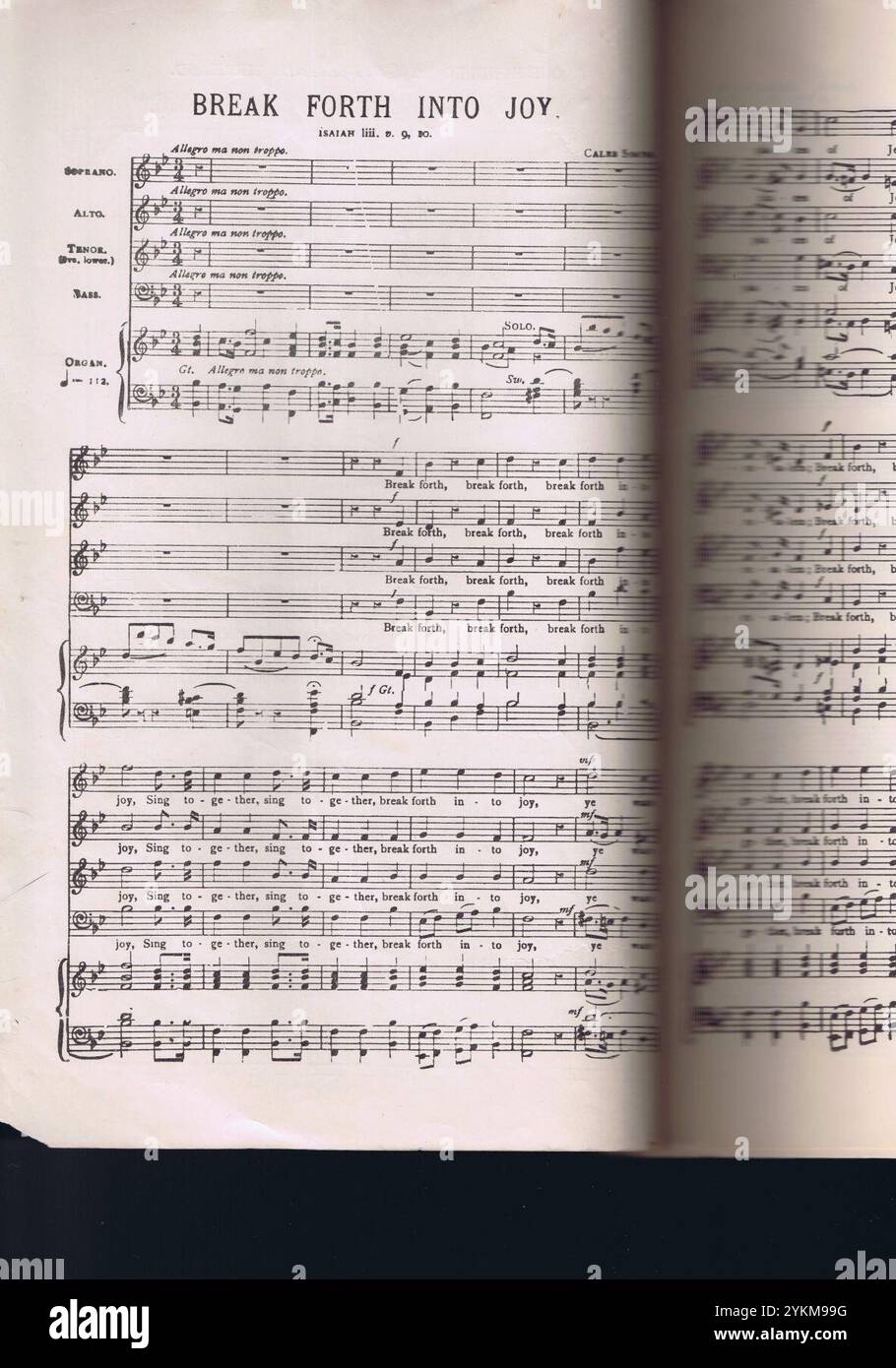 Break forth into Joy first page Stock Photo - Alamy