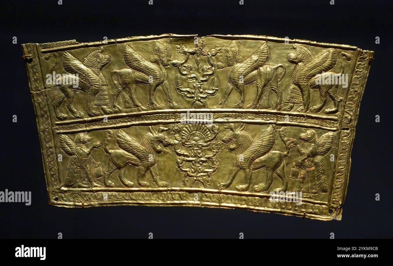 Breastplate fragment, Northwestern Iran, c. 8th to 7th century BC, gold ...