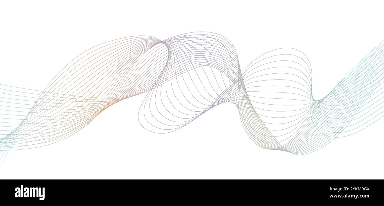 Undulate gradient multicolor lines with blend effect. Twisted Ribbon ...