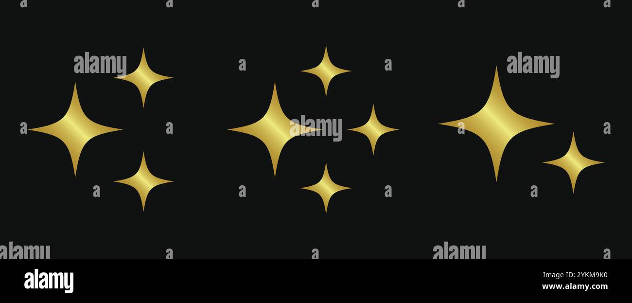 Gold stars shape element collection .Vector illustration Stock Vector ...
