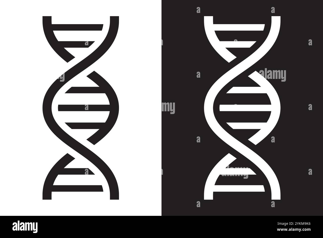 Vector dark black and white dna helix icon Stock Vector Image & Art - Alamy