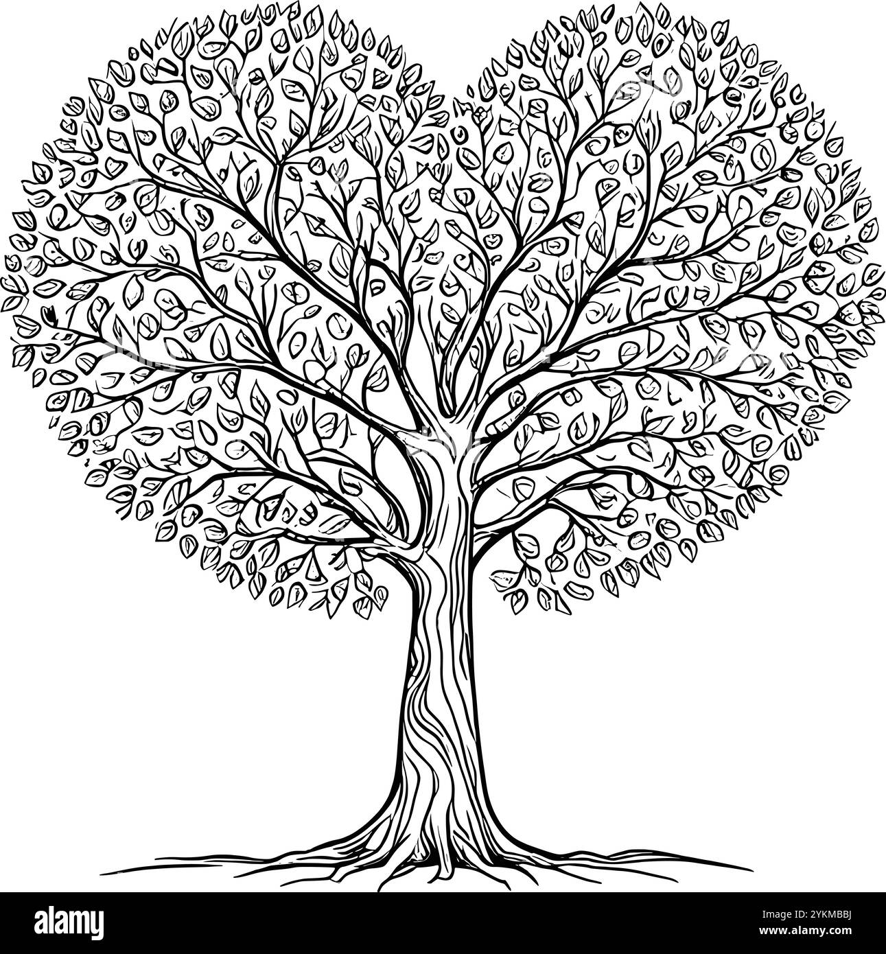 Love tree design heart Black and White Stock Photos & Images - Alamy