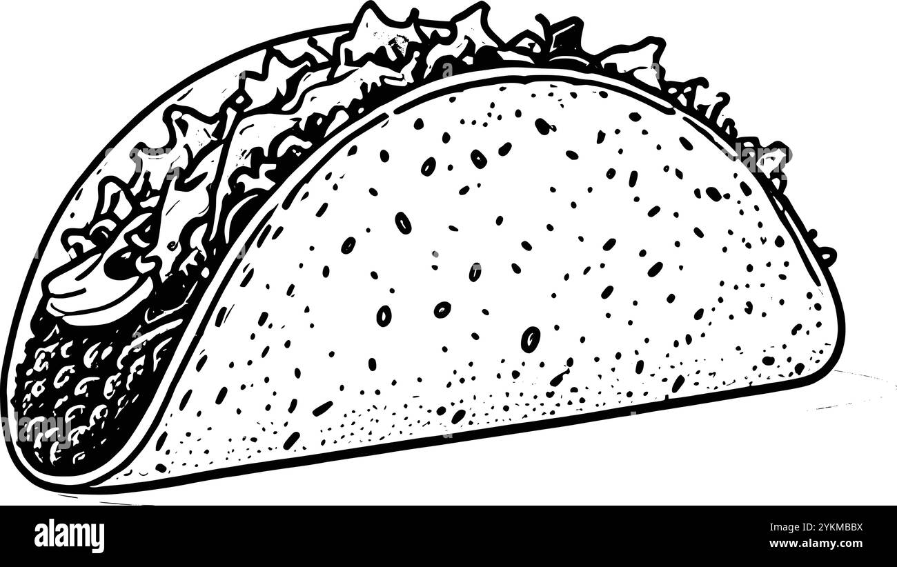 Taco recipe illustration Stock Vector Images - Alamy