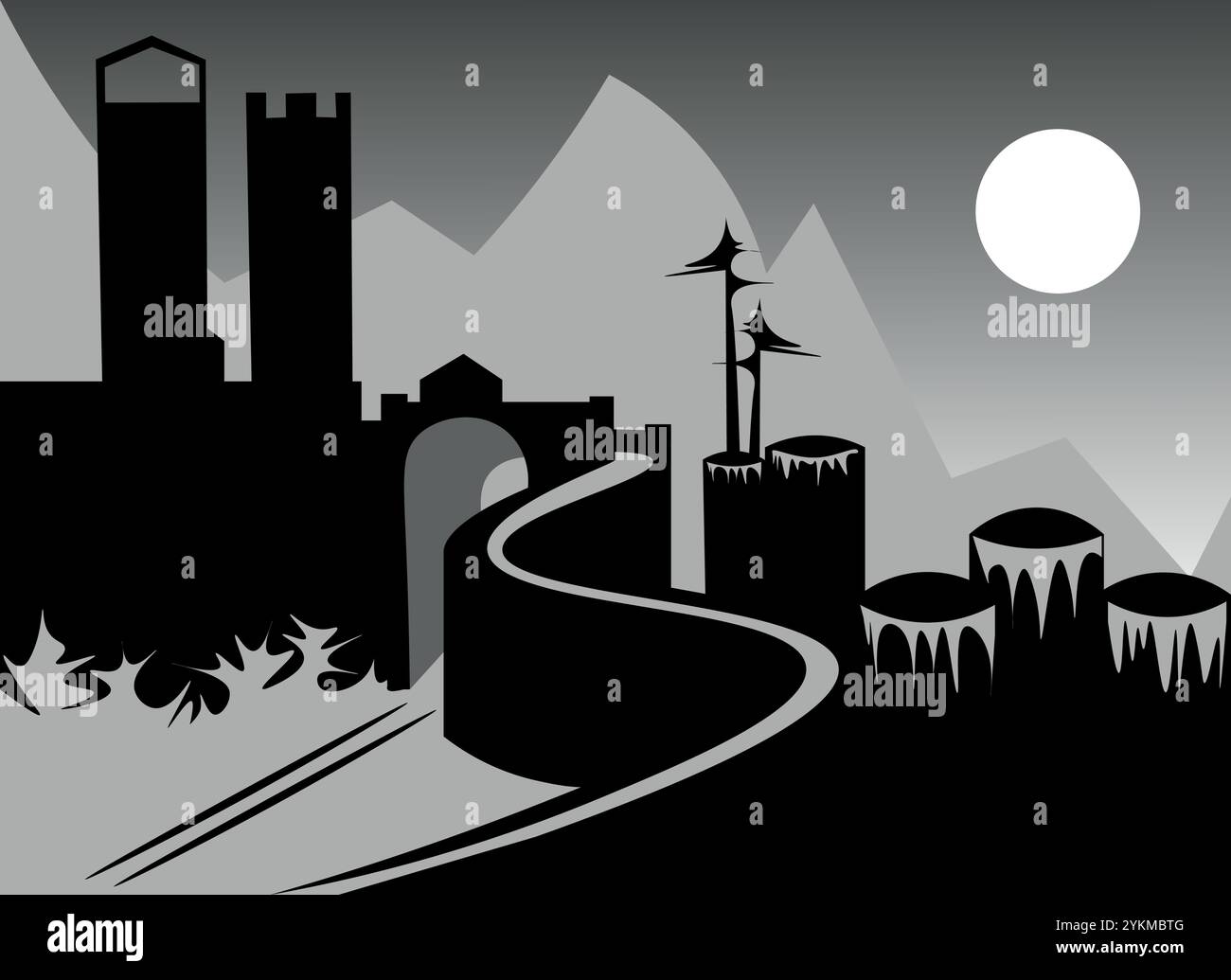 Twin mountain Stock Vector Images - Alamy