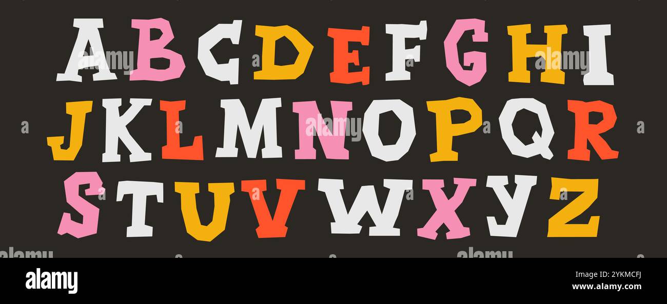 English alphabet uppercase collage Stock Vector Images - Alamy