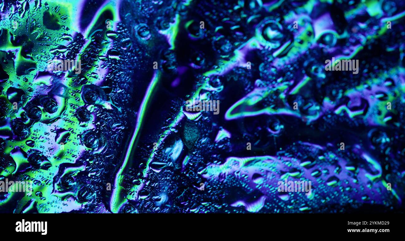 Color raindrop. Flickering lighting. Liquid blinking condensation on ...