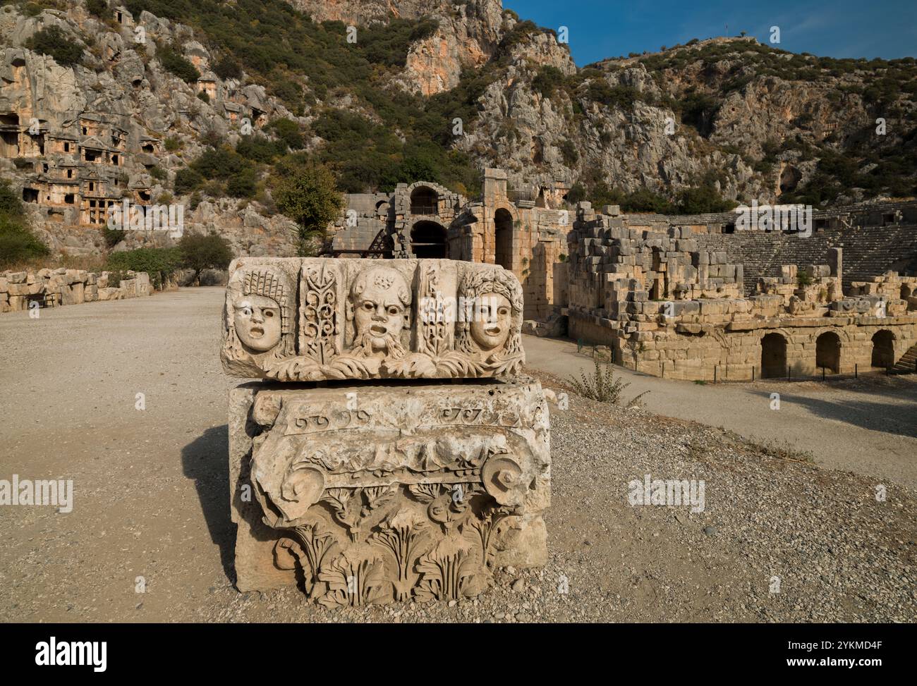 Ruins of the ancient city of Myra in Demre. Travel to the landmarks of Turkey's archaeological ...