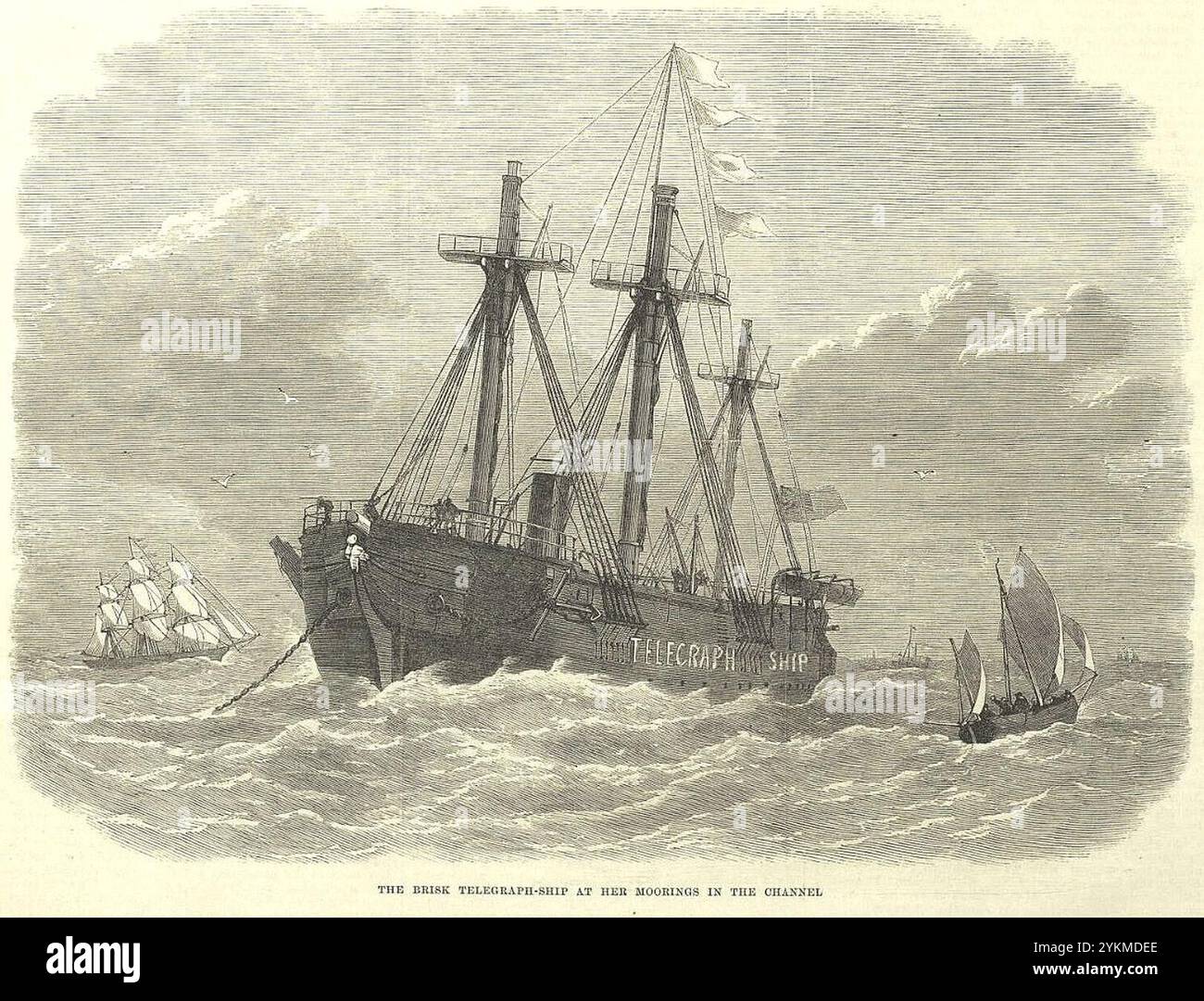 Brisk, telegraph ship, in 1870 Stock Photo - Alamy