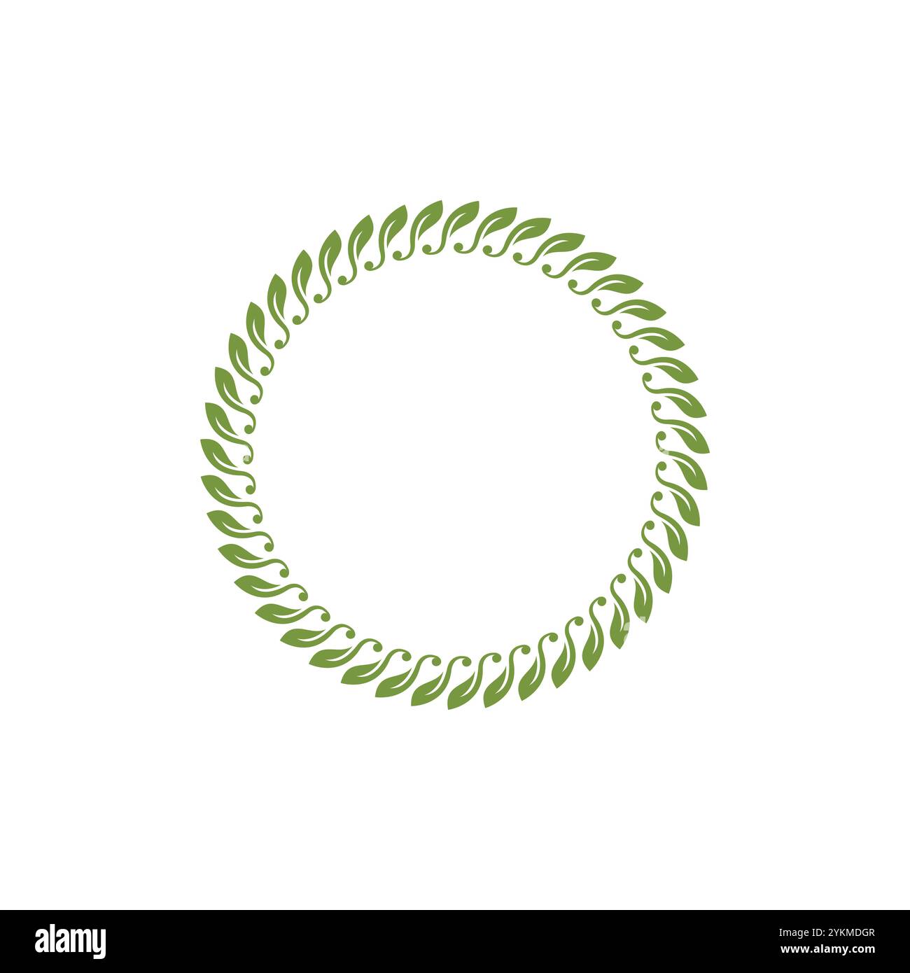 Leaf Round Frame vector Illustration. Organic Logo Design Stock Vector ...
