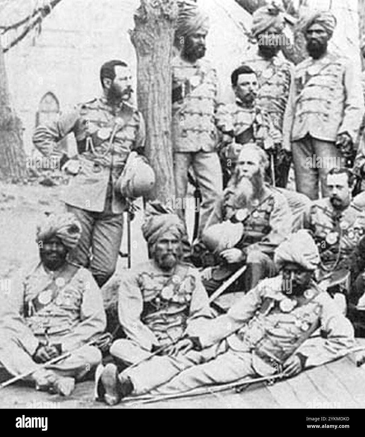 British and Sikh officers of the 26th (Punjab) Regiment, Bengal Native ...