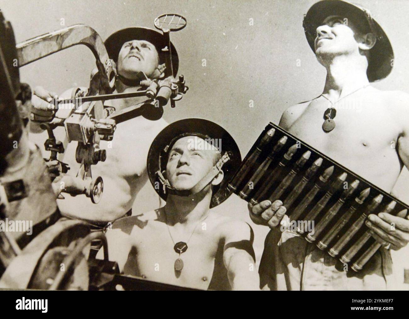 British gunners manning a captured Breda machine gun, North African ...