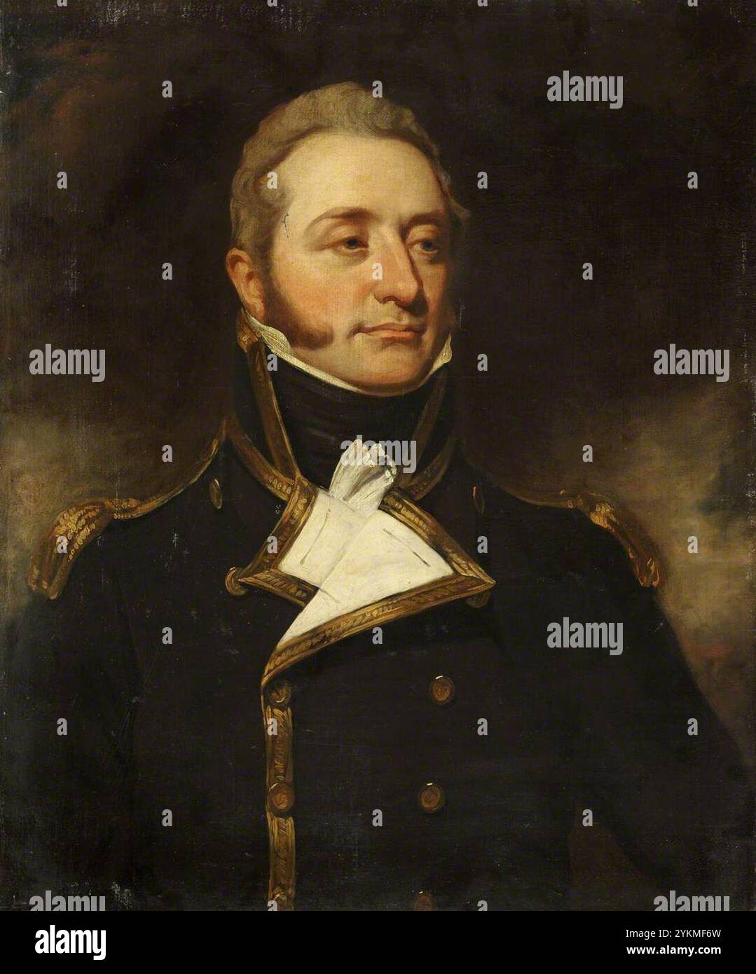 British School - Portrait of a Captain Stock Photo - Alamy