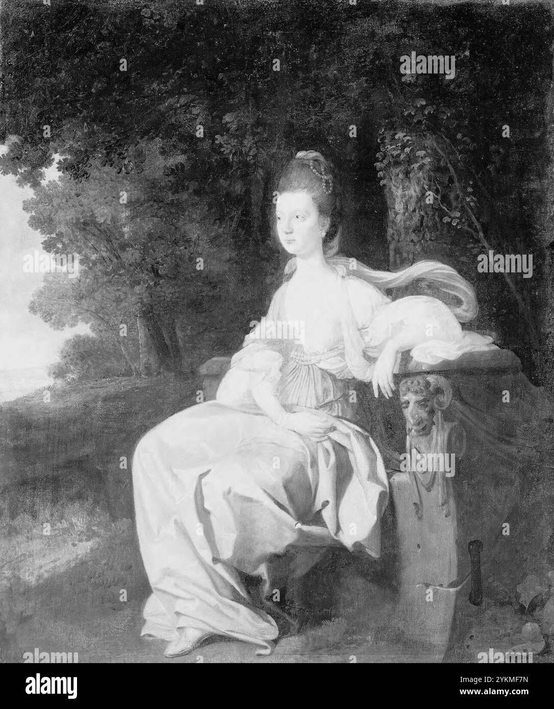 Portrait of a lady possibly of the stanley family hi-res stock ...