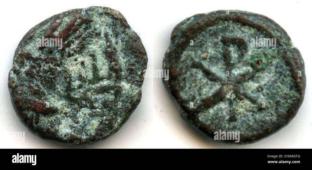 Bronze AE4 of Valentinian III (425-455 AD), with chi-rho, Roman Empire ...