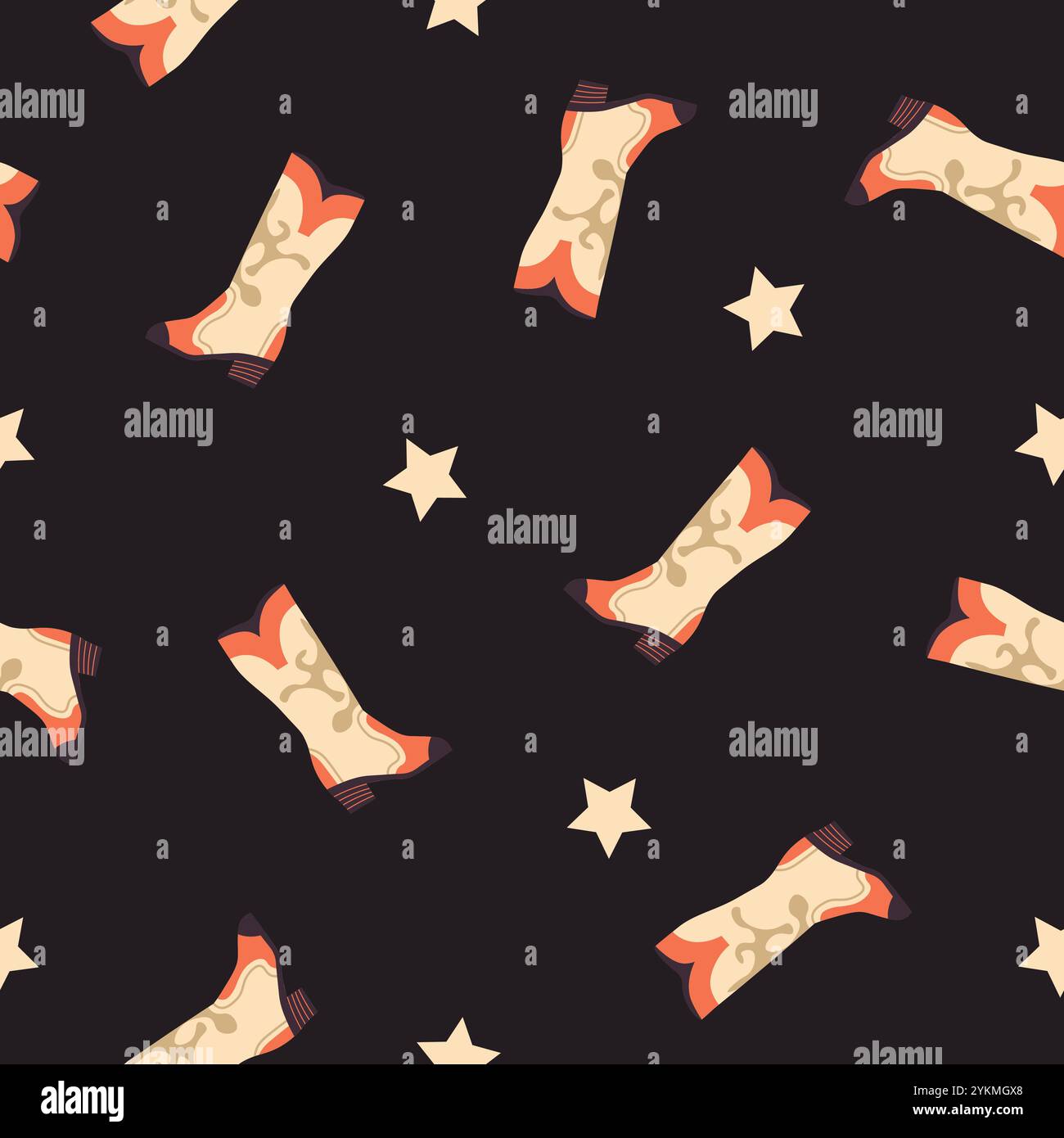 Cowboy Boots with Stars Pattern Stock Vector Image & Art - Alamy