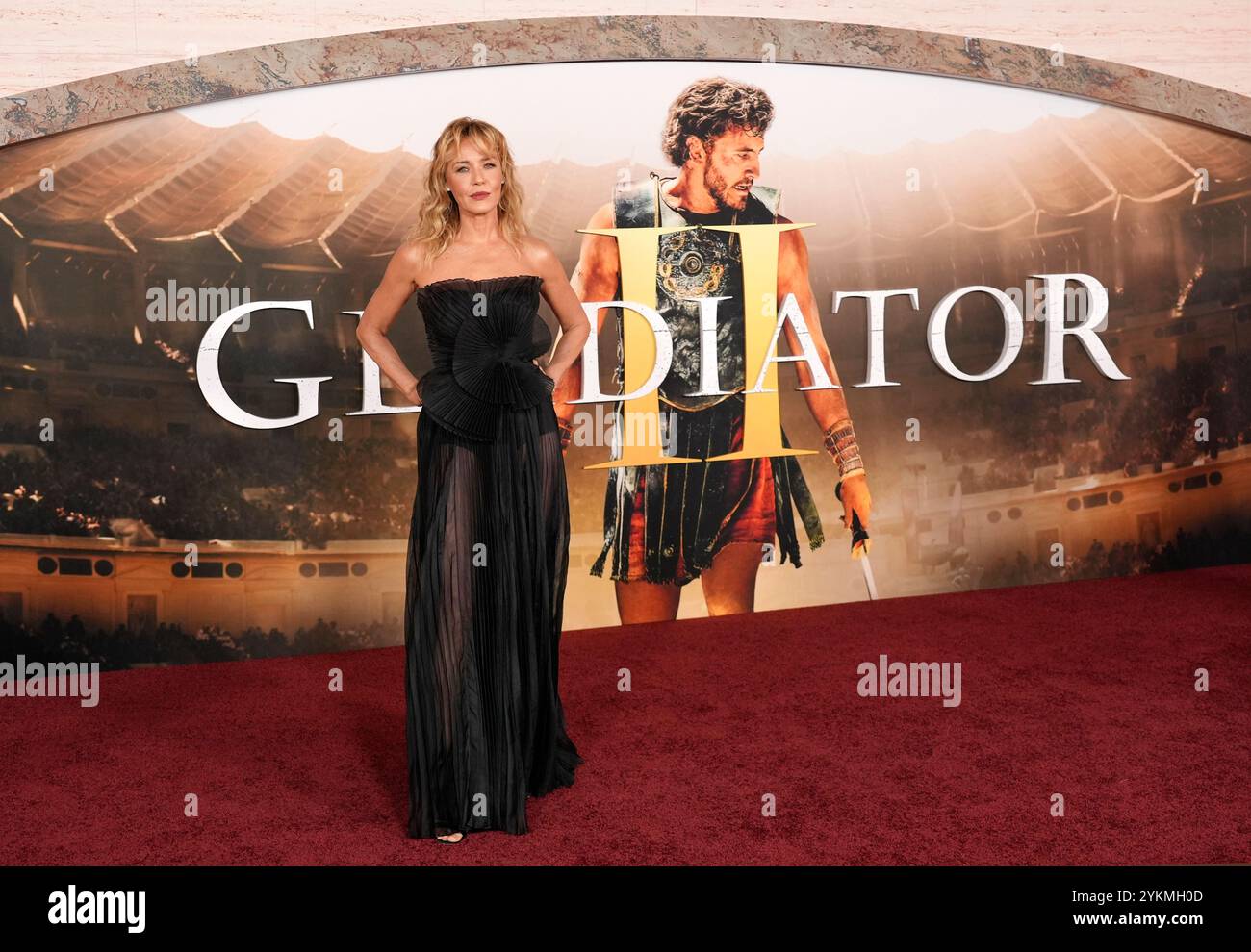 Connie Nielsen, a cast member in "Gladiator II," poses at the premiere ...
