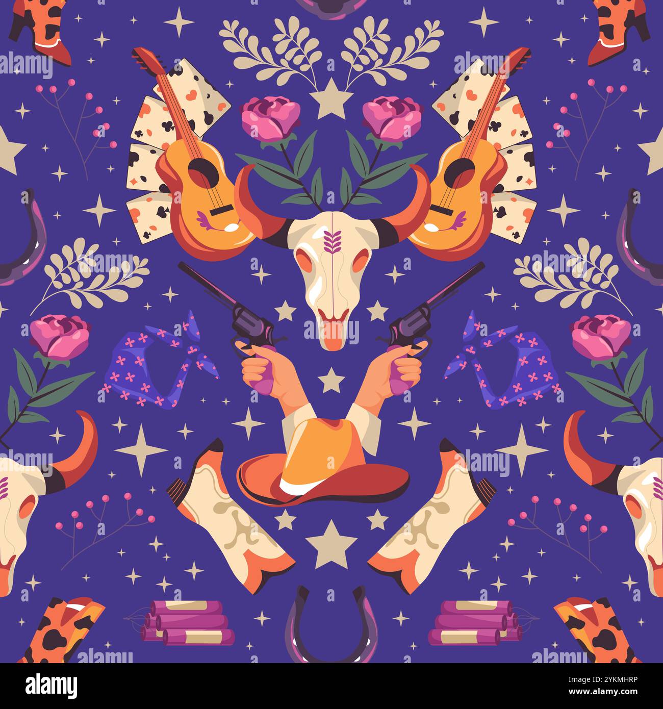 Purple cowboy hat Stock Vector Images - Alamy