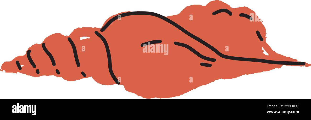 Red Conch Shell Vector Illustration Stock Vector Image & Art - Alamy