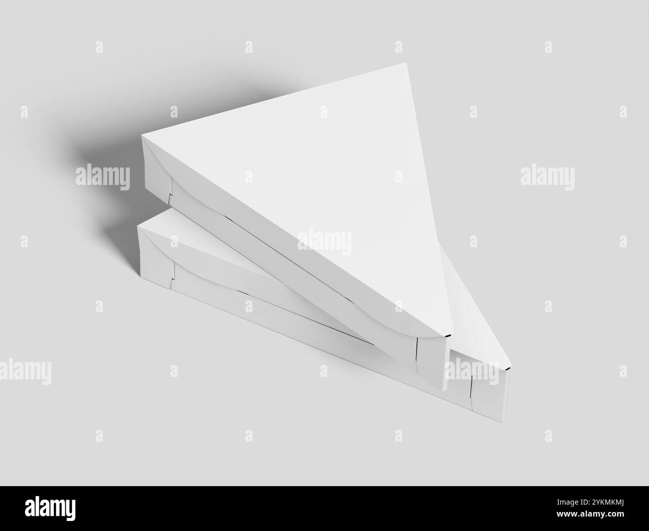 White Blank Triangle Pizza Box Packaging Mockup Stock Photo - Alamy