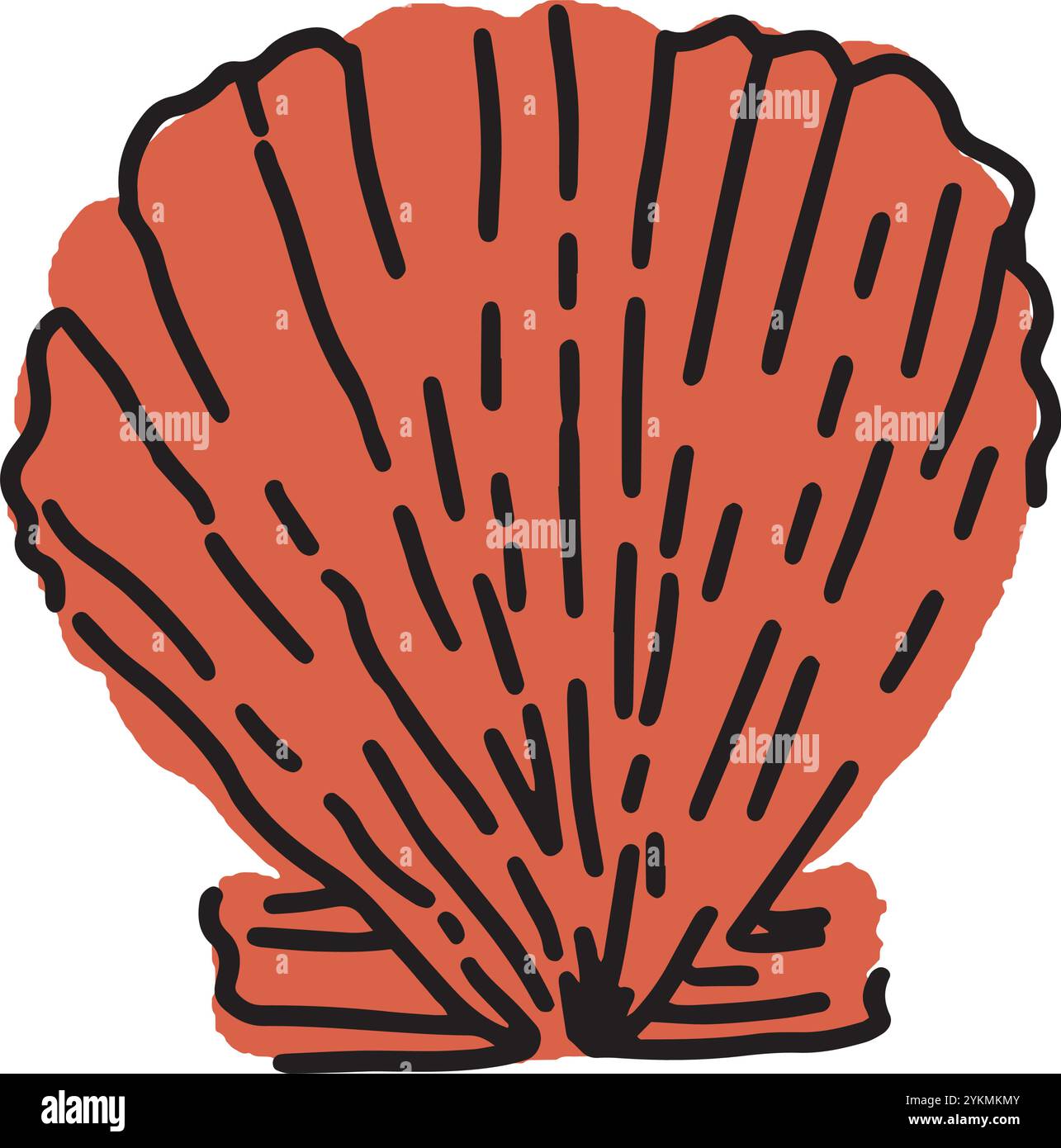 Minimal orange scallop shell vector Stock Vector Image & Art - Alamy
