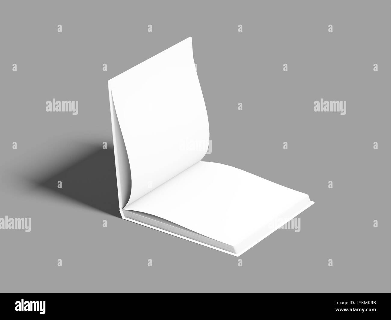 White Blank Open Book Mockup 3D Render Hardcover Stock Photo - Alamy
