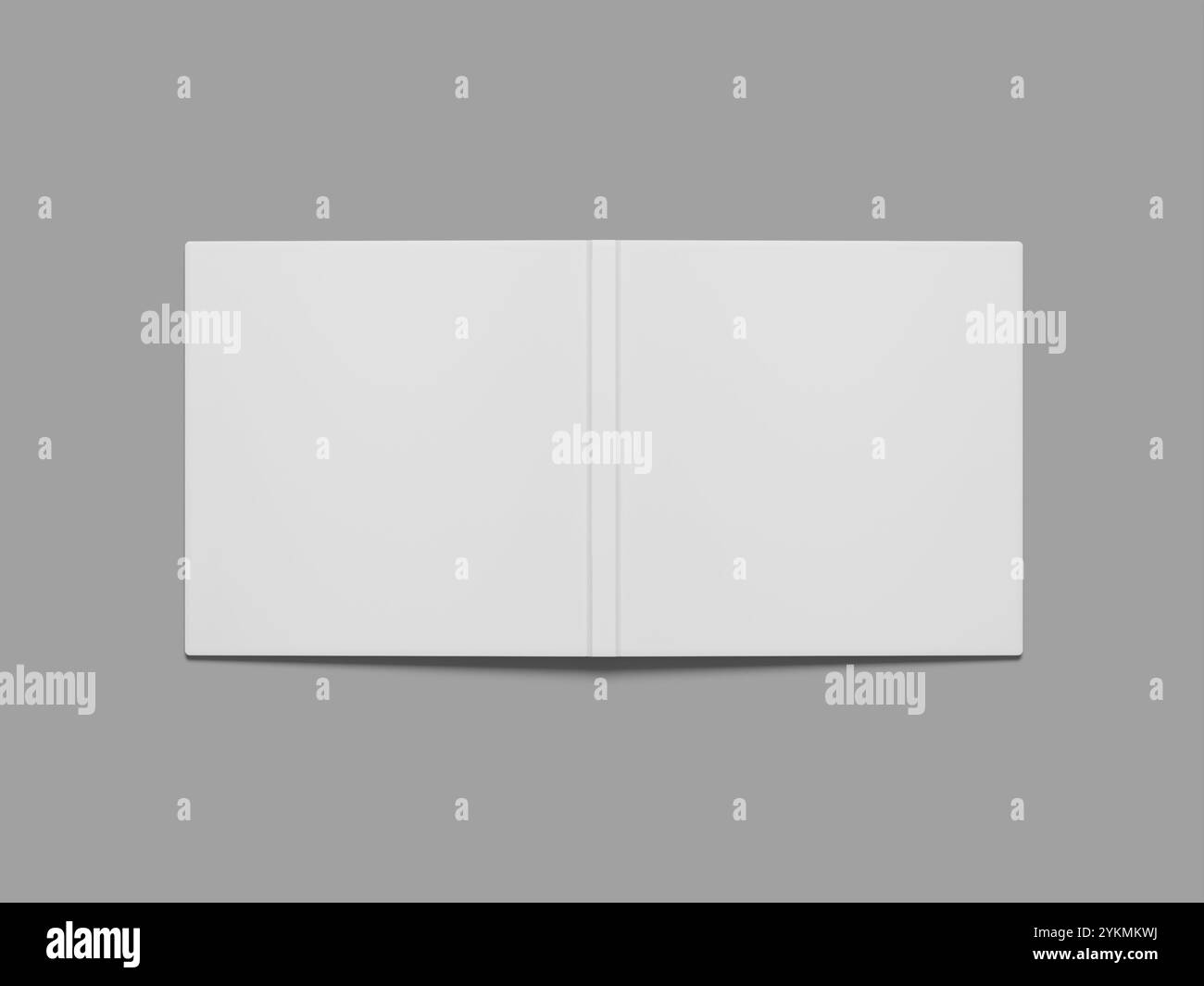Flat Lay White Blank Front and Back Cover Book Mockup 3D Render Stock ...