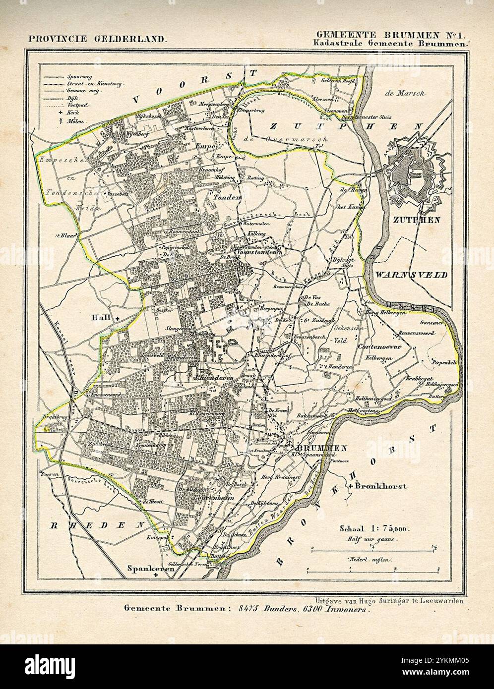 Brummen, Gemeenteatlas van Nederland Stock Photo - Alamy
