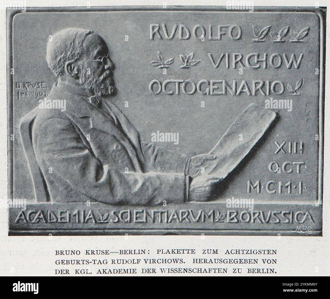Bruno Kruse - Plakette zum 80. Geburtstag Rudolf Virchows, 1901 Stock ...