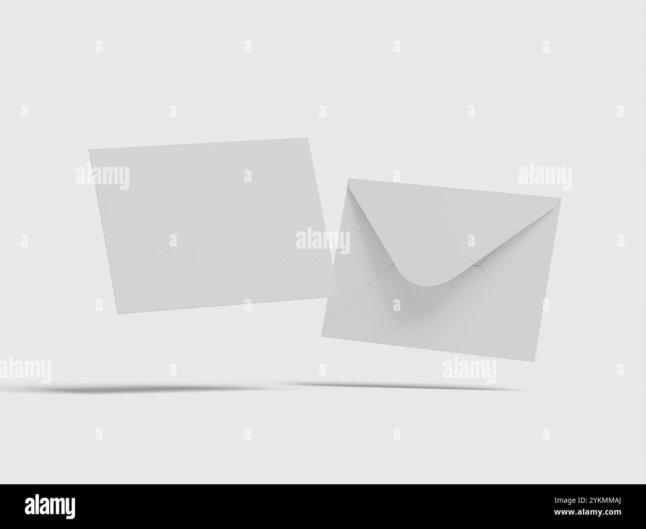 Realistic Front View and Back View Envelope Mockup Stock Photo - Alamy