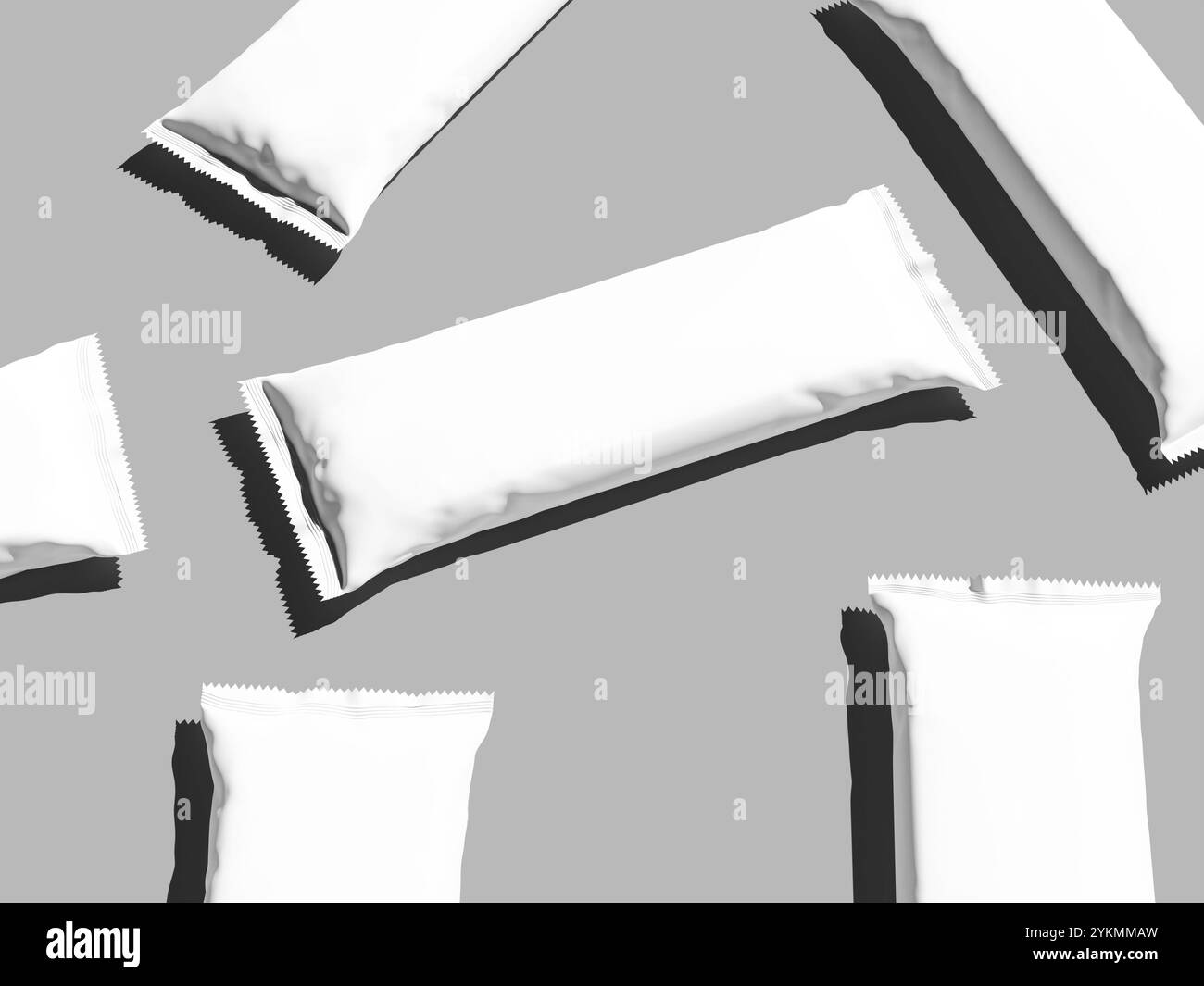 White Blank Snack and Chocolate Bar Packaging Mockup 3D Render Stock ...