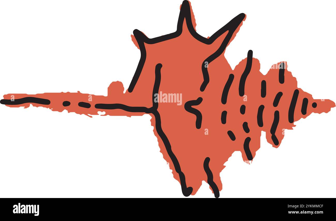 Handdrawn spiky seashell vector illustration Stock Vector Image & Art ...