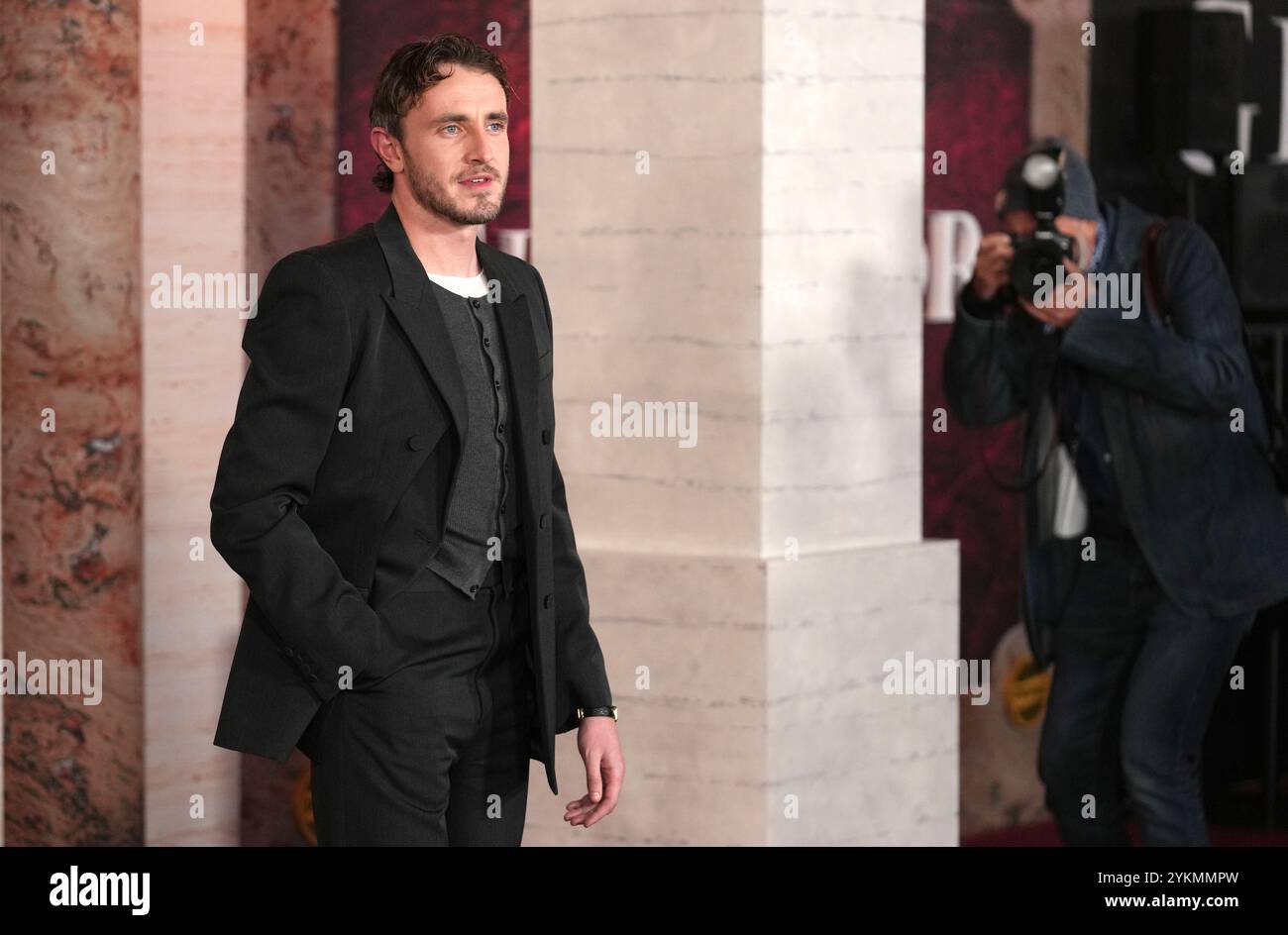 Paul Mescal, a cast member in "Gladiator II," poses at the premiere of ...