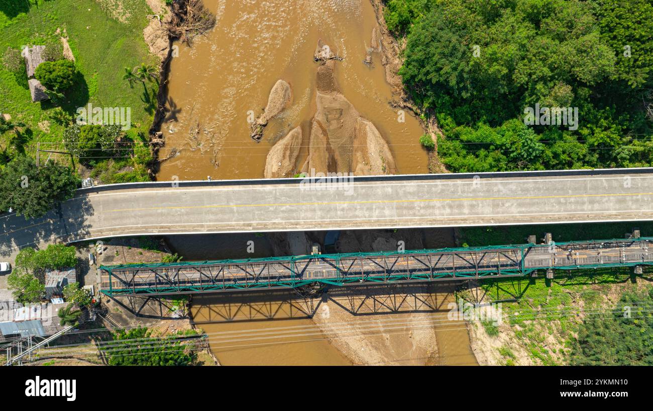 Aerial view of The Ta Pai Memorial Bridge is like the gateway to Pai ...