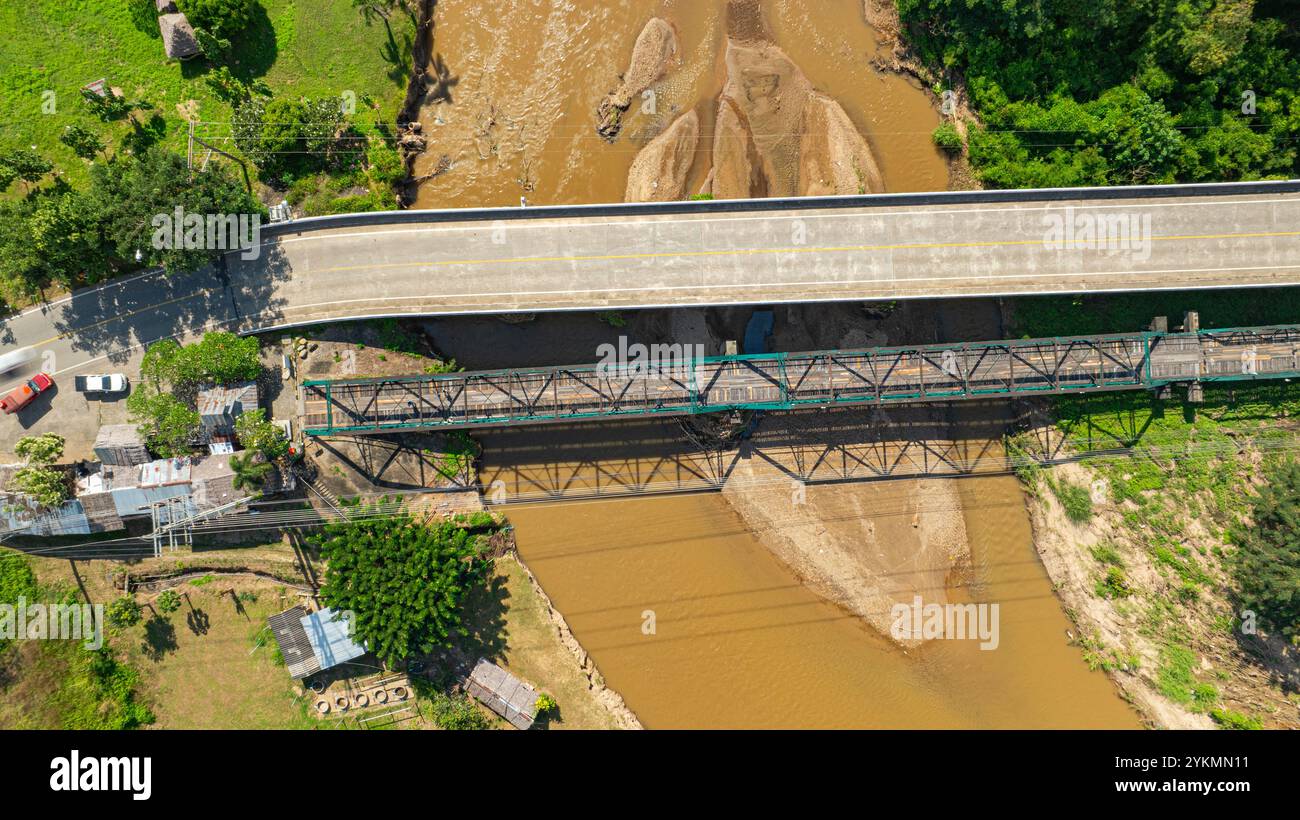Aerial view of The Ta Pai Memorial Bridge is like the gateway to Pai ...