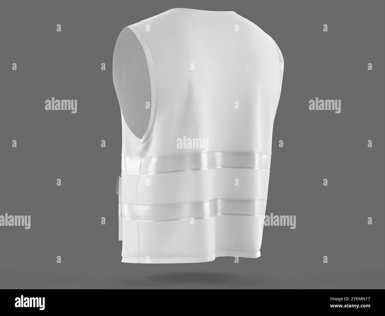 Back View White Blank Safety Vest Mockup 3D Render Stock Photo - Alamy