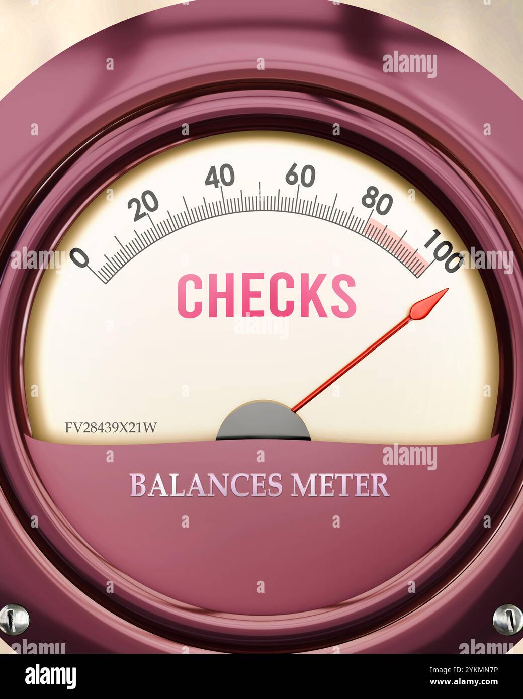 Checks and balances meter that is hitting a full scale hi-res stock ...