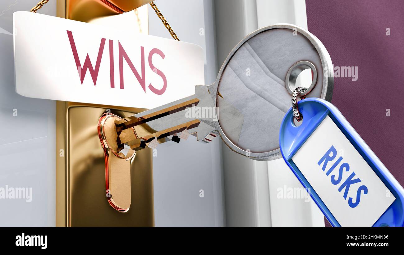 Risks leads to Wins - it's a key to unlock wins. A door key metaphor ...