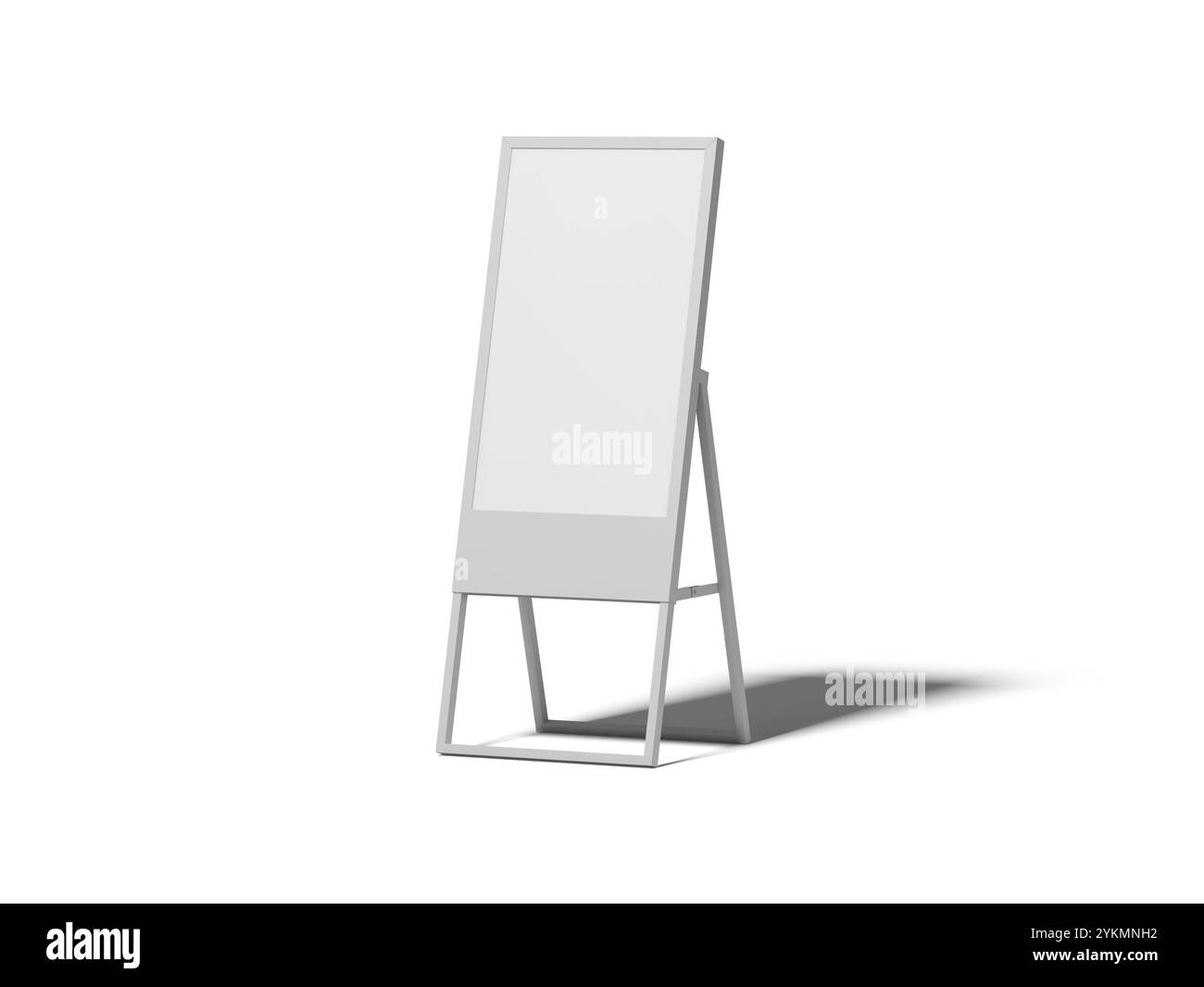 White Blank Signage Board Mockup 3D Realistic with Frame Stand Stock ...