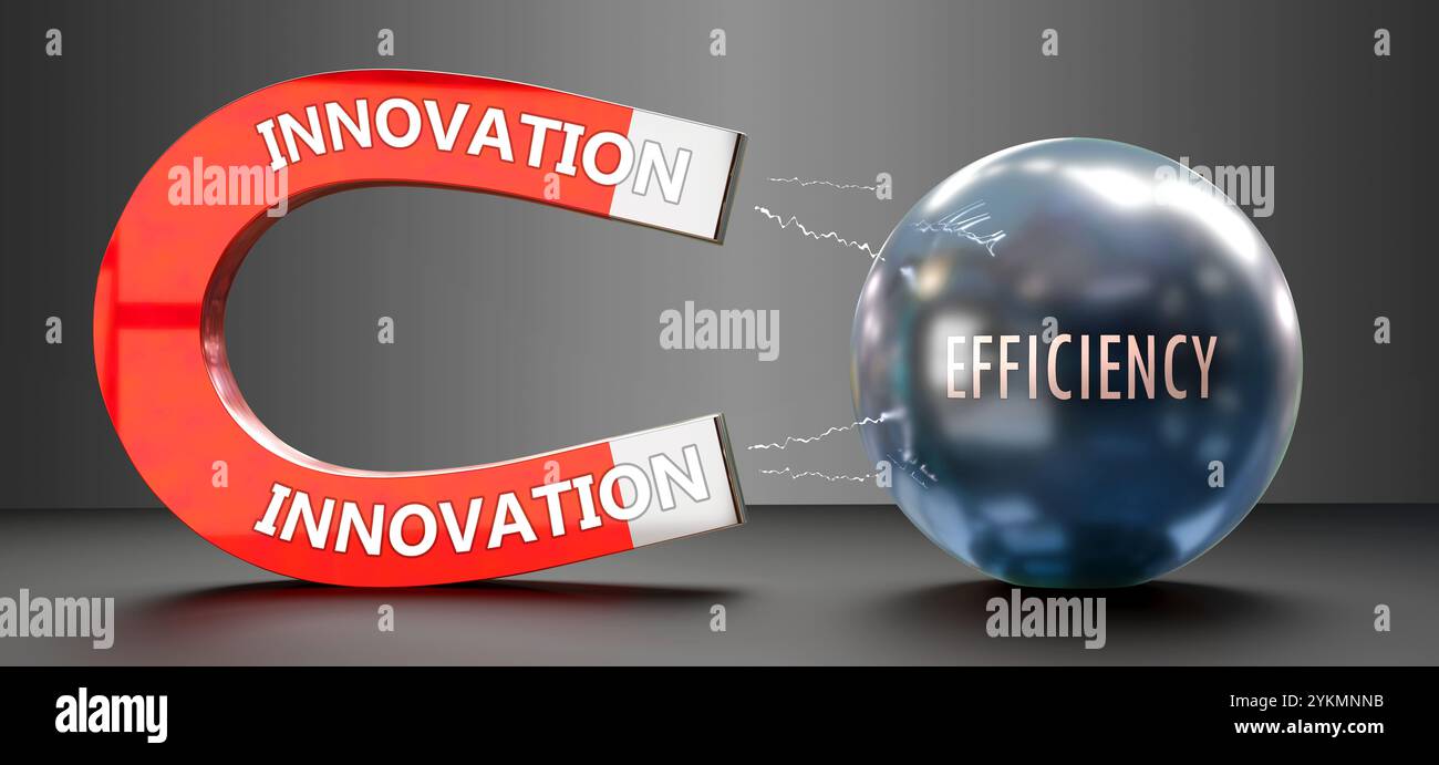 Innovation that attracts Efficiency. Power of innovation Stock Photo ...