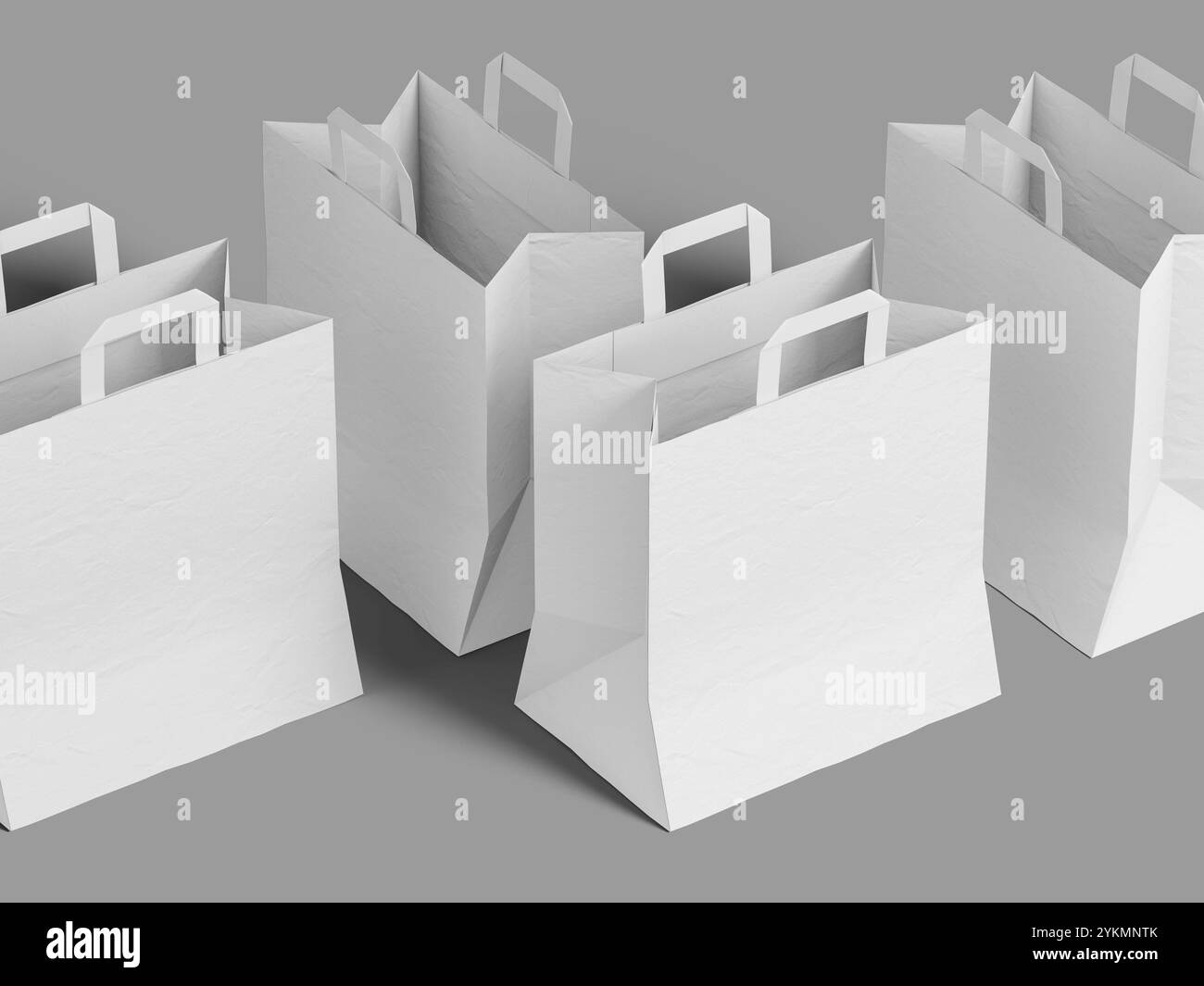 High Level Paper bags Mockup 3D Render Paper Shopping Bag Stock Photo ...