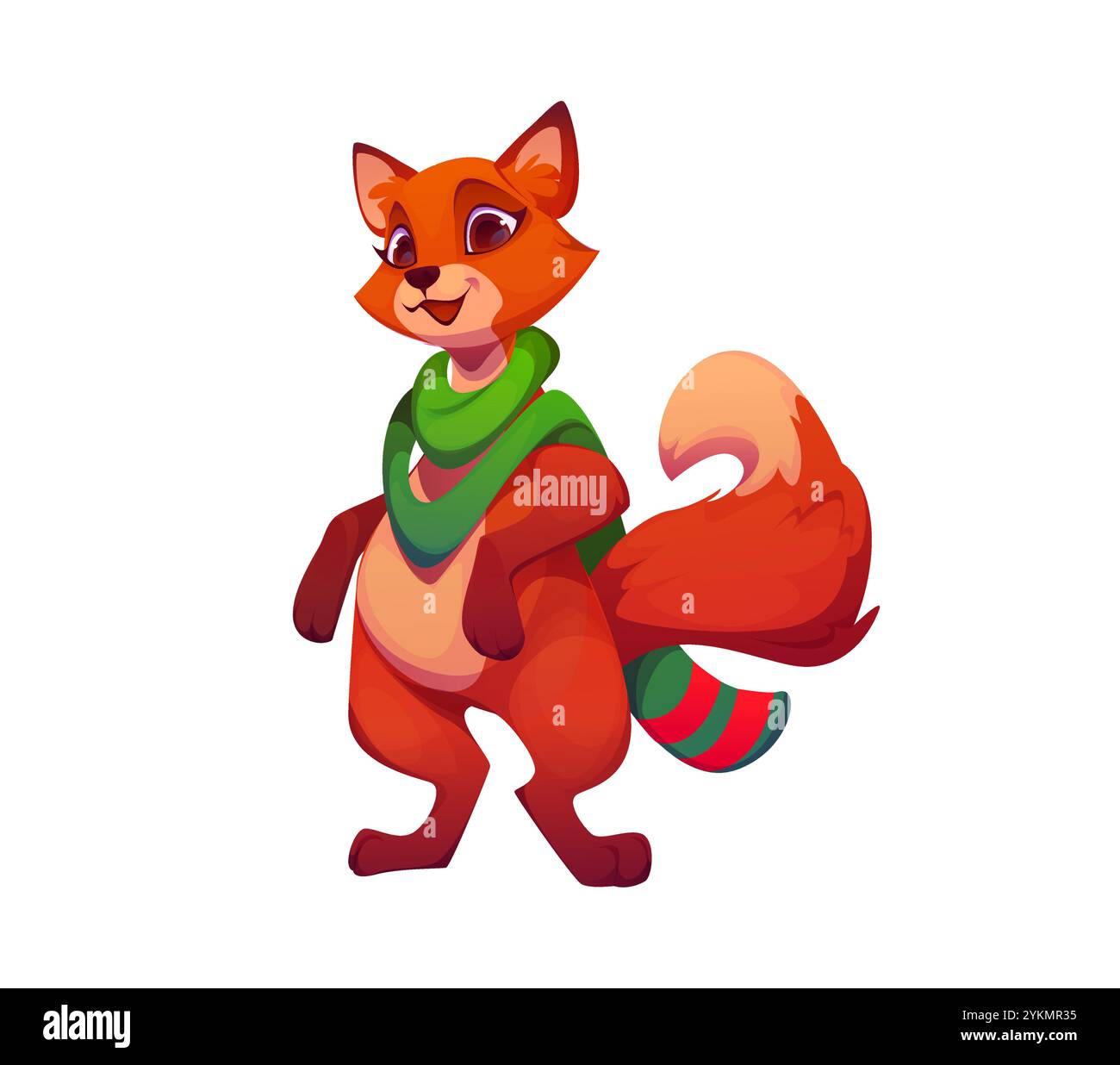 Isolated fox with furry tail cute personage hi-res stock photography ...