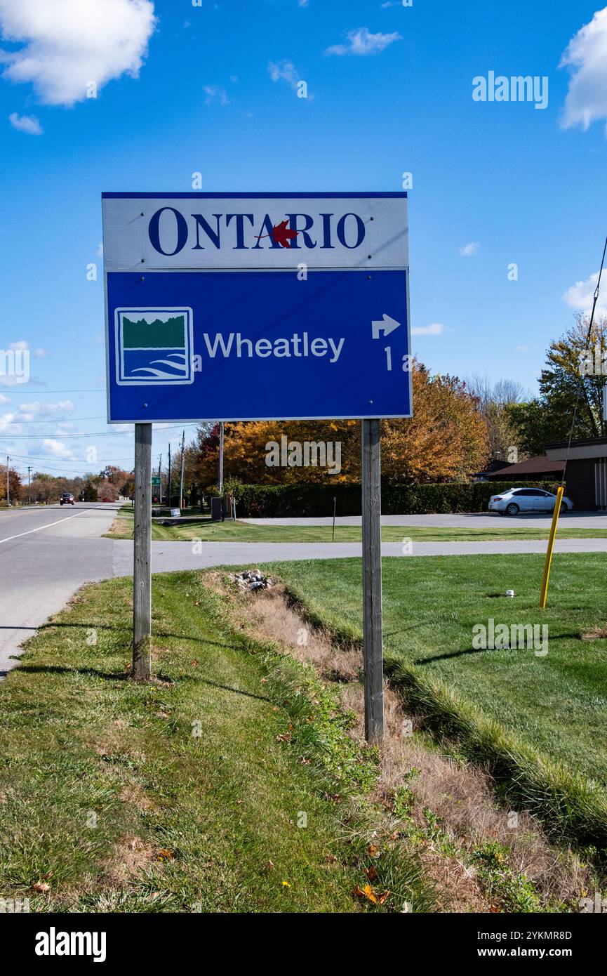 Directional sign to Wheatley, Ontario, Canada Stock Photo - Alamy