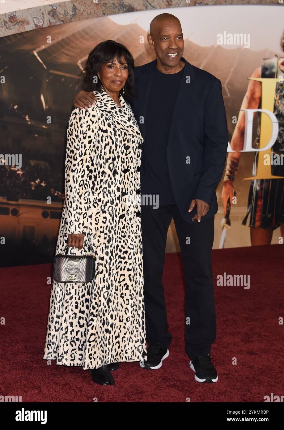 Hollywood, USA. 18th Nov, 2024. Denzel Washington and Pauletta ...