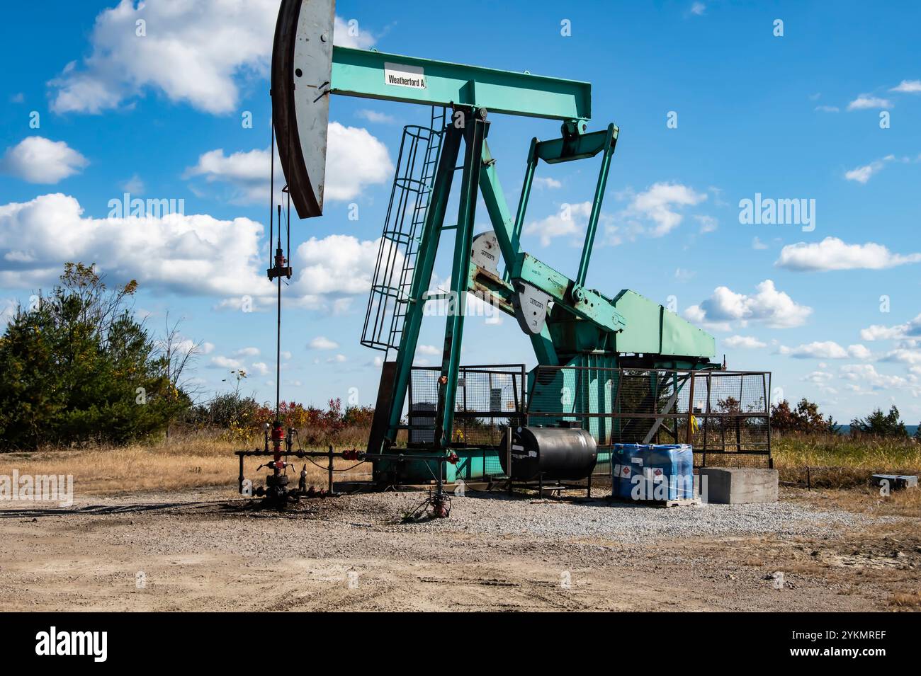 Petroleum reciprocating plunger pump in Wheatley, Ontario, Canada Stock ...